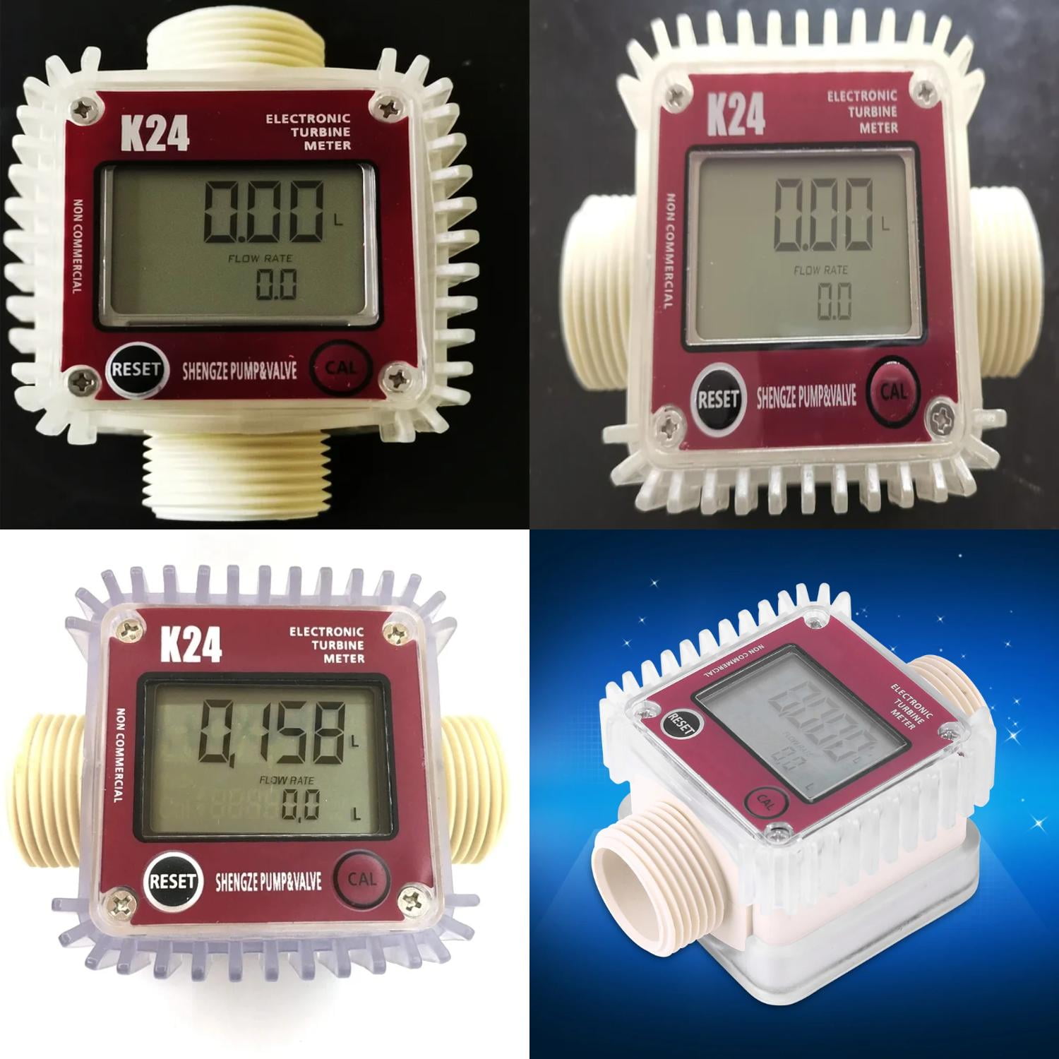 DNGHIFS Digital K24 Turbine Flow Meter 1 Inch Vertical/Horizontal ...