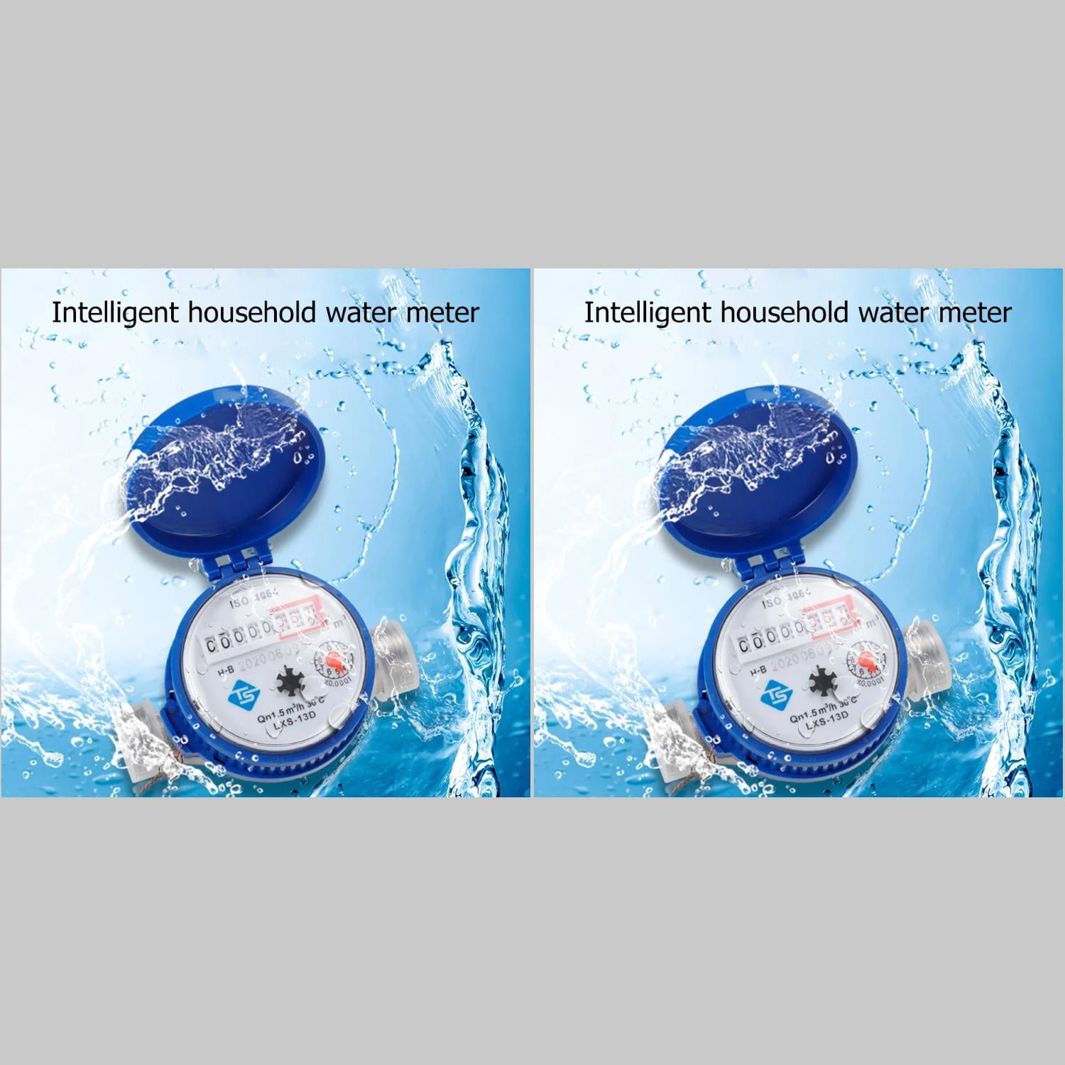 DNGHIFS Smart Water Meter Digital Display Pointer Flow Measuring ...