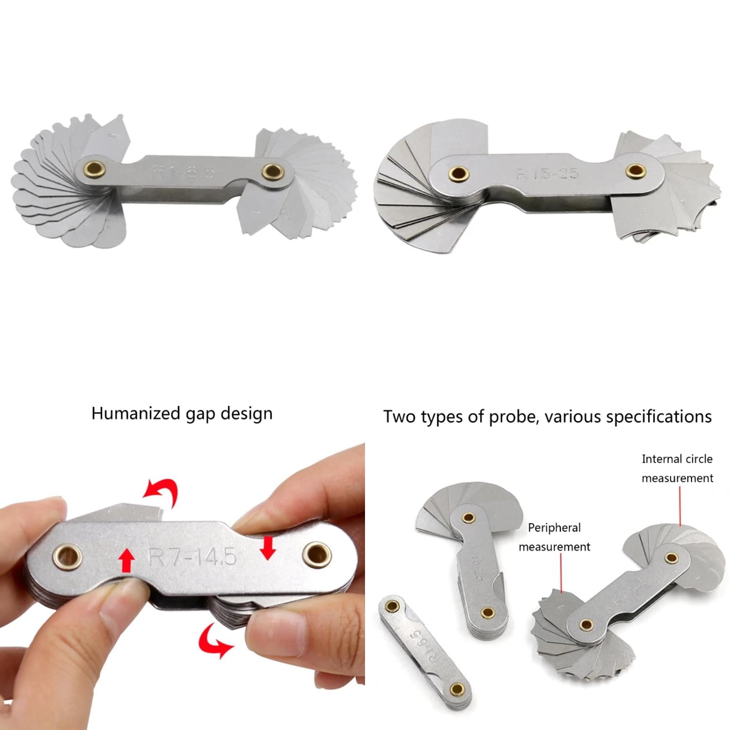 DNGHIFS Versatile Accurate Precision Radius Gauge Plate Set for R1-6.5 ...