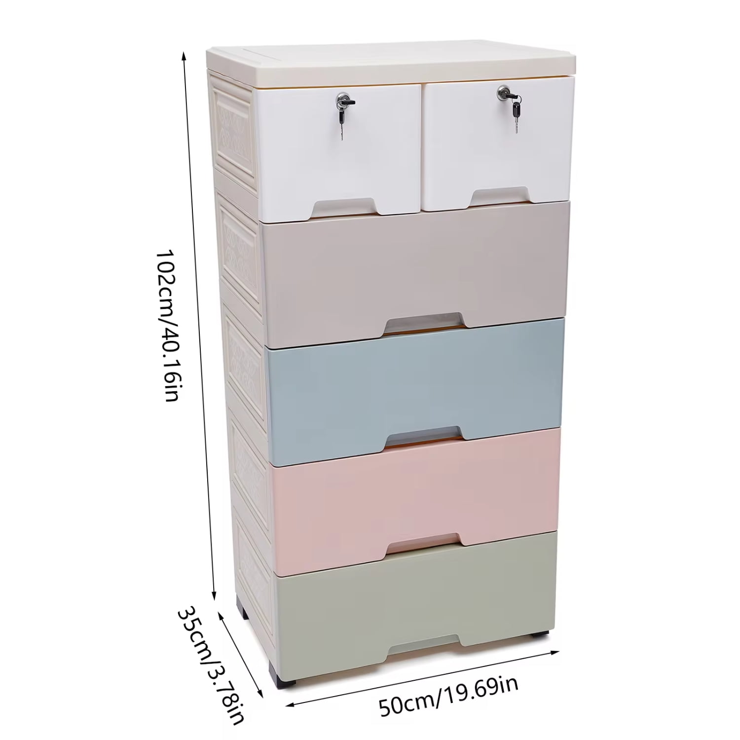 DNGZJAO Plastic Drawers Dresser Cabinet Drawer Stackable Vertical ...