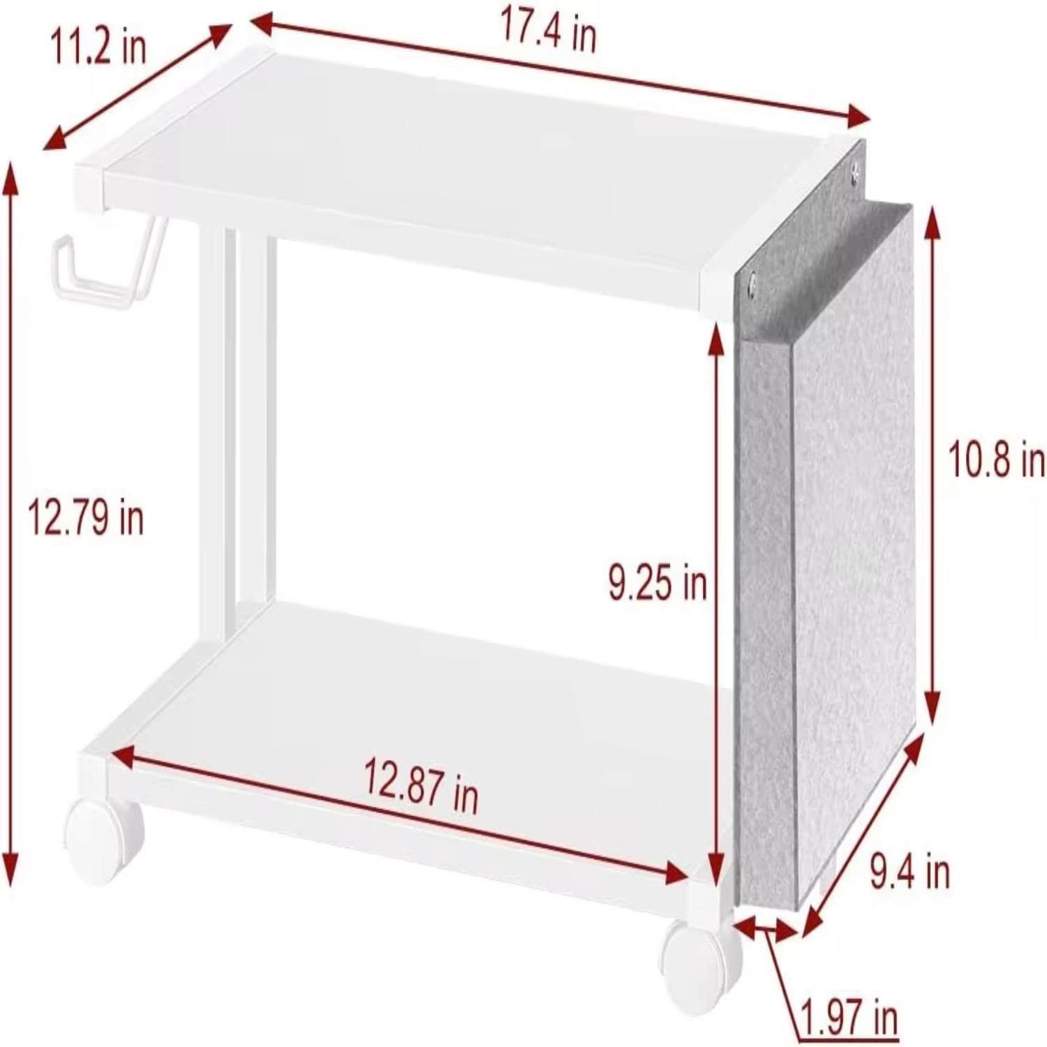 DNGZJAO Printer Stand Under Desk Printer Table with Wheels 2 Tier Small ...