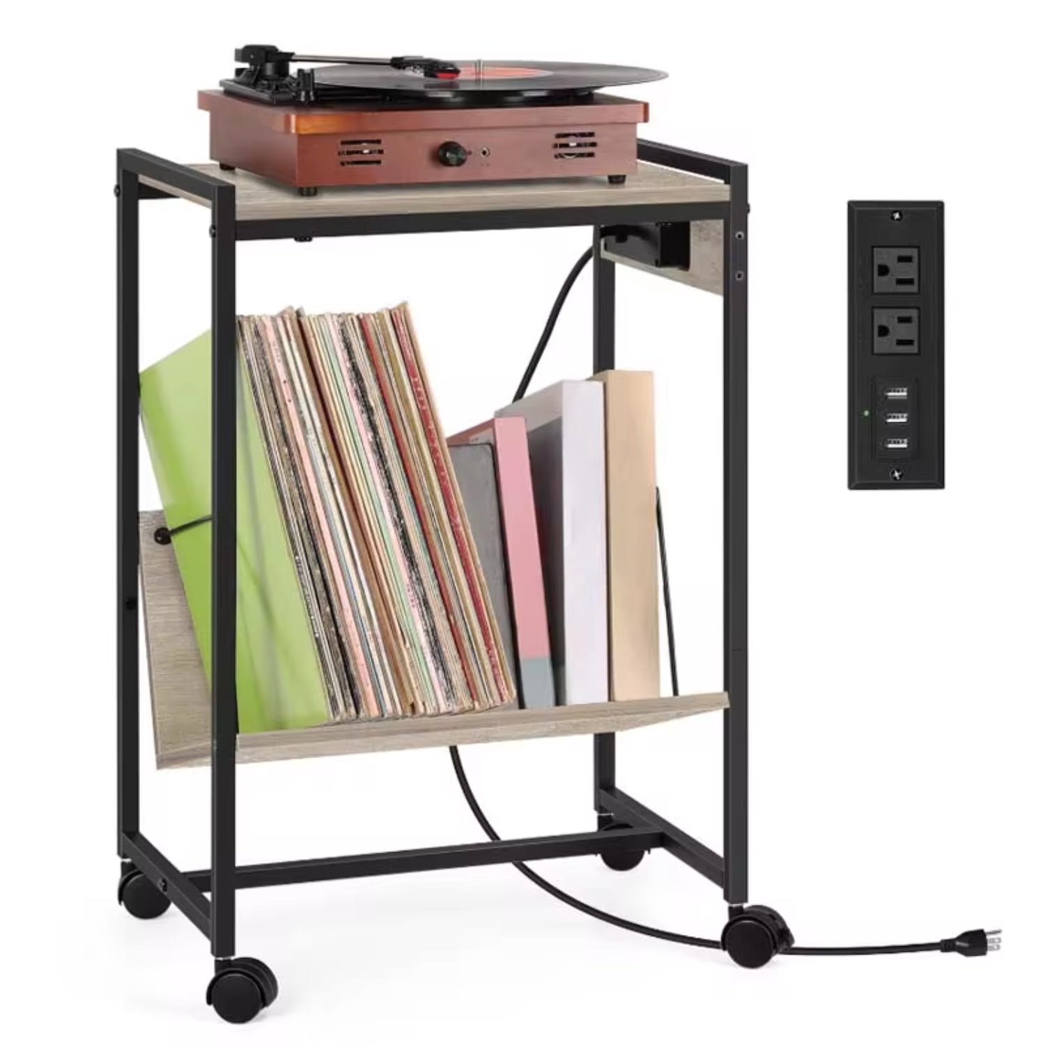 DNGZJAO Record Player Stand Turntable Stand with Record Vinyl Record ...