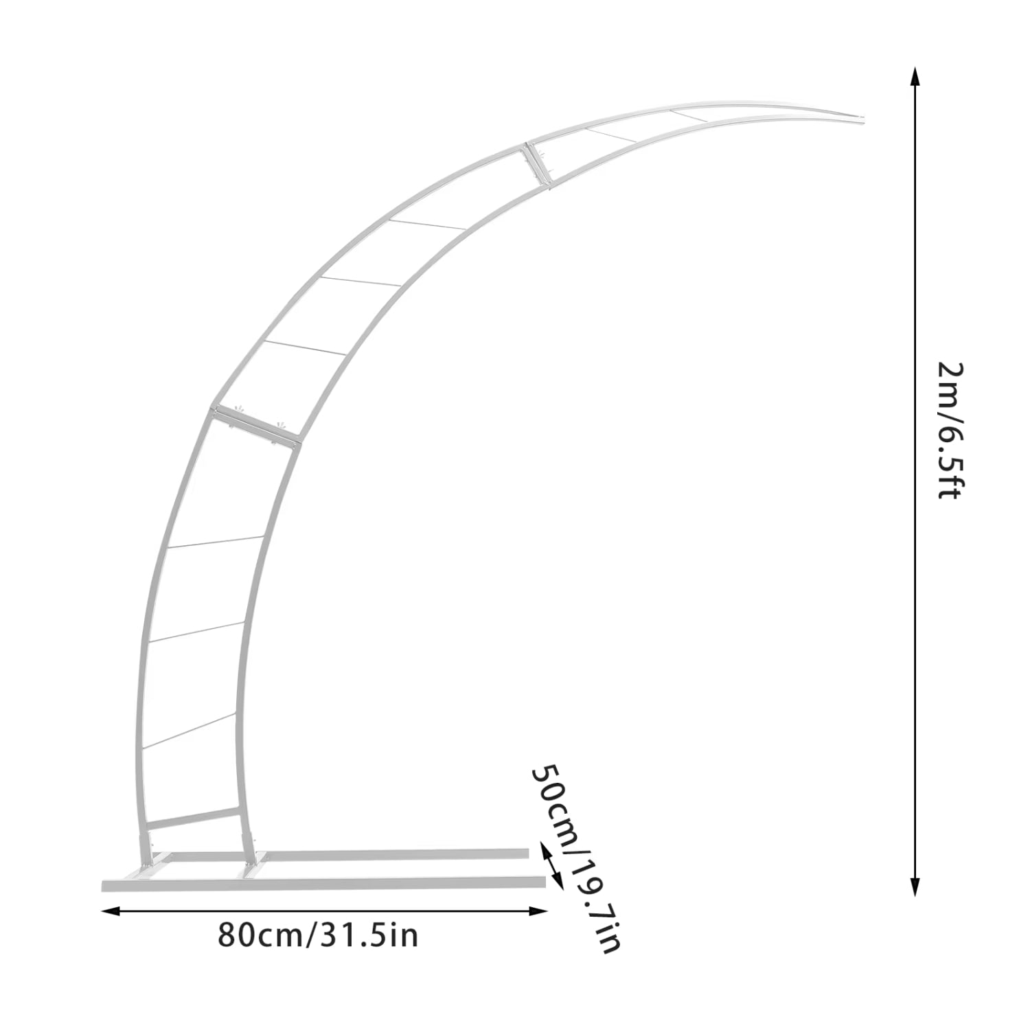 DNGZJAO Wedding Arch Crescent Floral Stand Wedding Backdrop White or ...