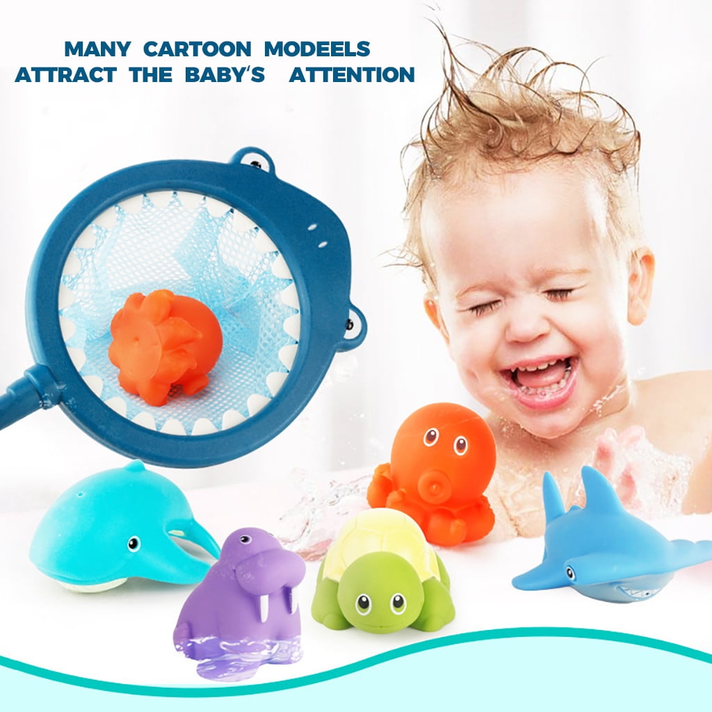 DNHAQB Bath Toy, Water Spraying Discoloration Floating Animals ...