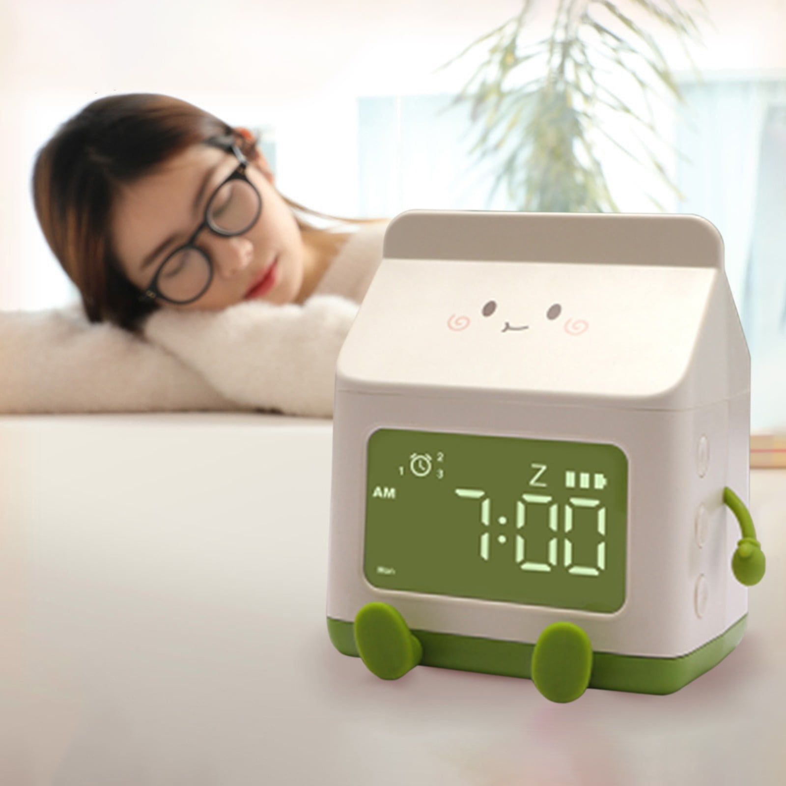 DNHAQB Milk Carton Alarm Clock, Led Display Alarm Clock, Desktop ...