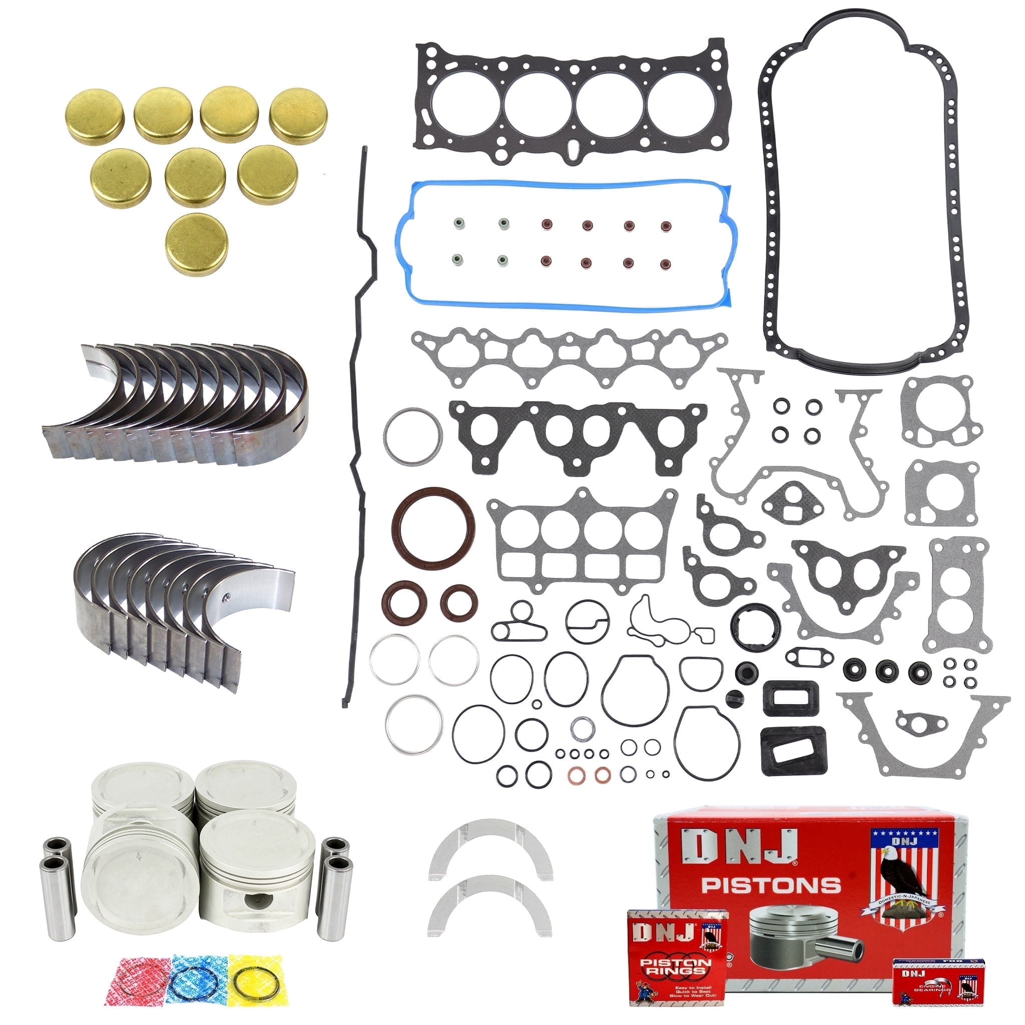 DNJ EK206 Engine Rebuild Kit Fits Cars & Trucks 1985-1989 Honda Accord ...