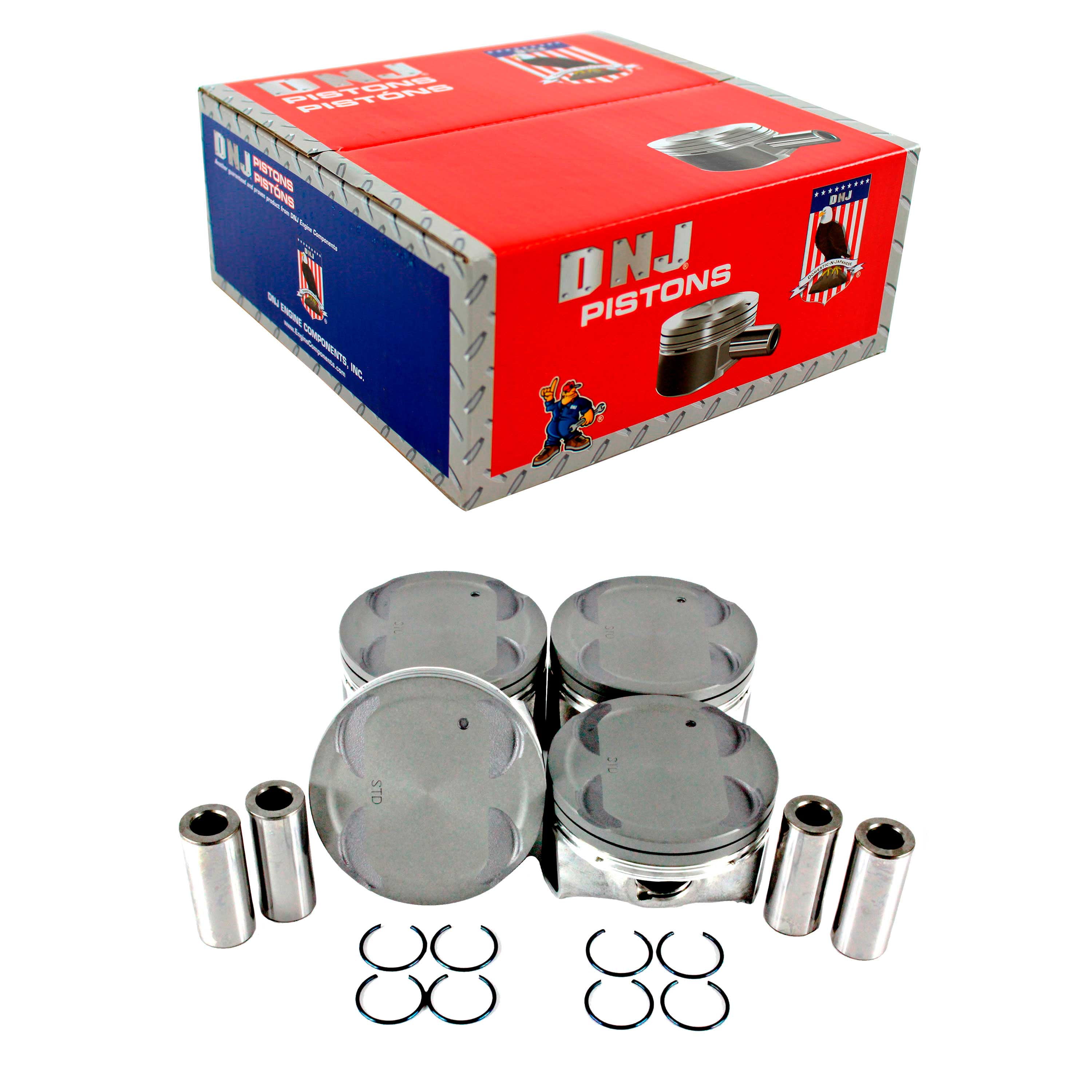 DNJ P193 Std. Complete Piston Set Fits Cars & Trucks 11-16 Hyundai Kia ...