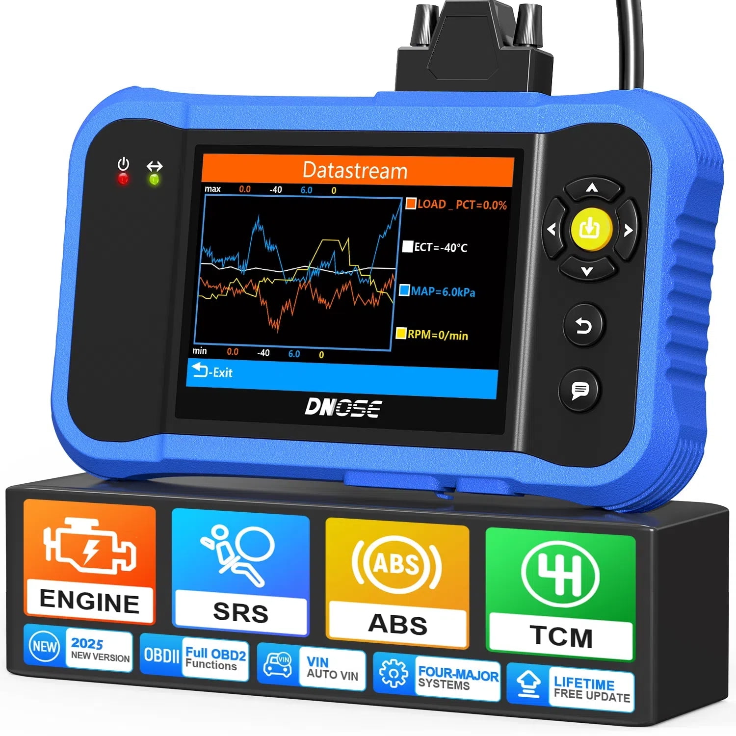 DNOSE DN606 4-System OBD2 Scanner Diagnostic Tool, ABS SRS Transmission ...