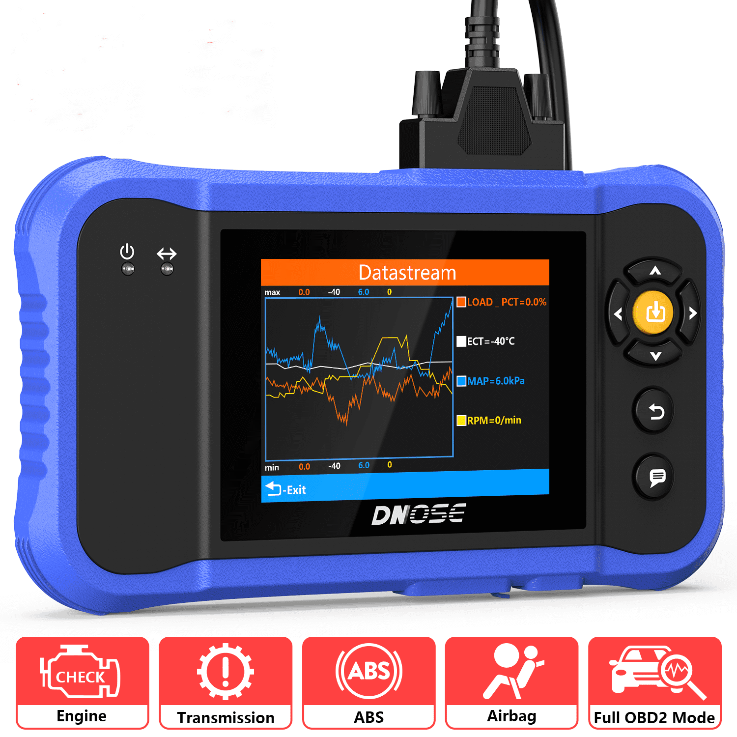 DNOSE DN606 Car 4-System OBD2 Auto Diagnostic Scanner ABS SRS Engine ...