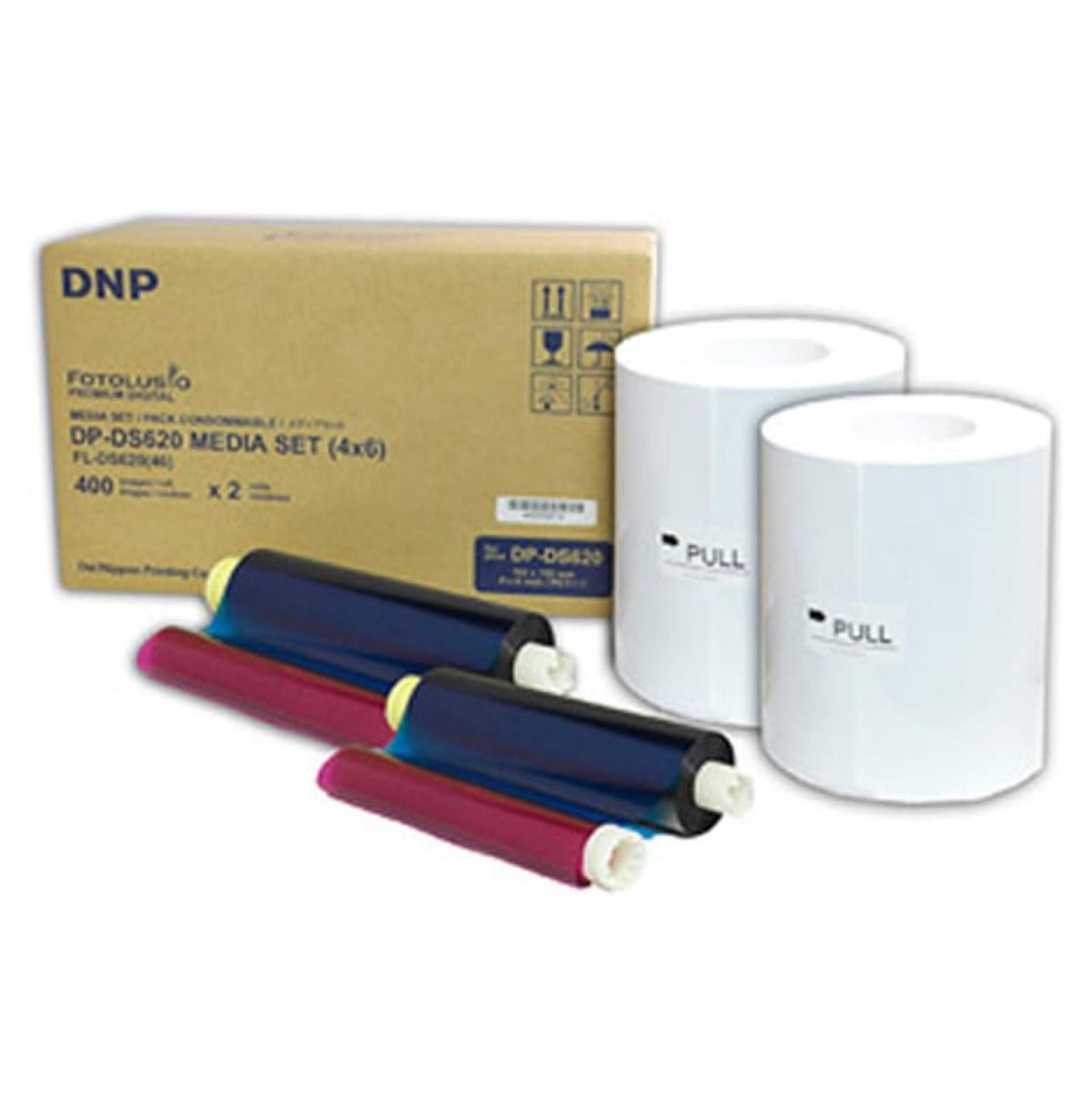 DNP 4x6" Dye Sub Media for DS620A Printer, 400 Prints Per Roll, 2 Piece ...