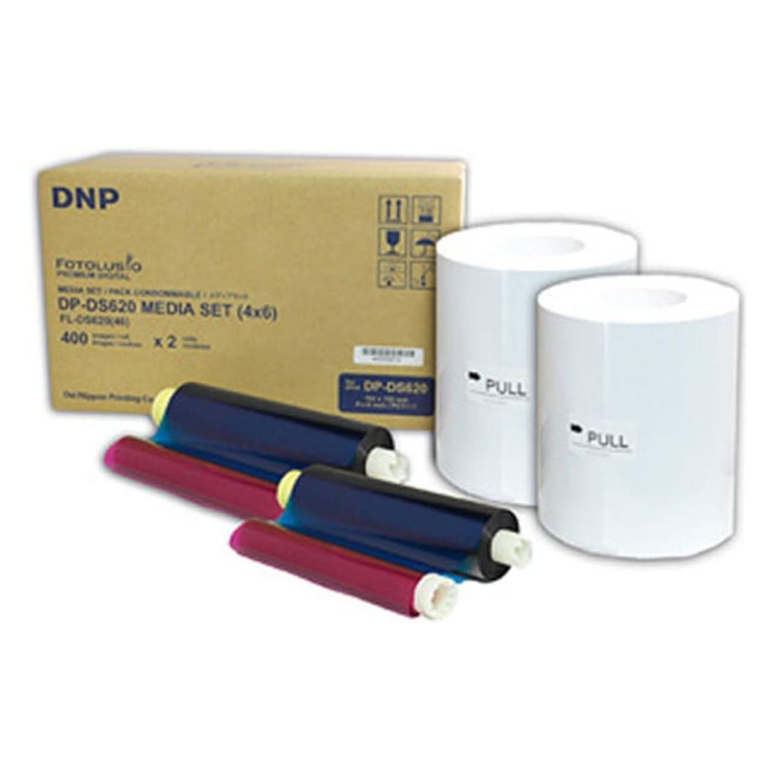 DNP 4x6" Dye Sub Media for DS620A Printer, 400 Prints Per Roll, 2 Piece ...