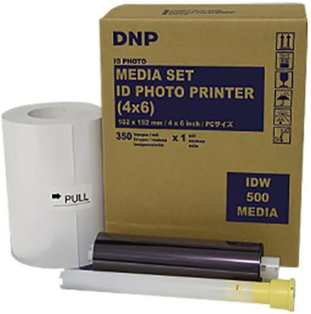 DNP 4x6 Paper Roll Media Set for IDW500 ID Photo Printer, 350 Prints ...