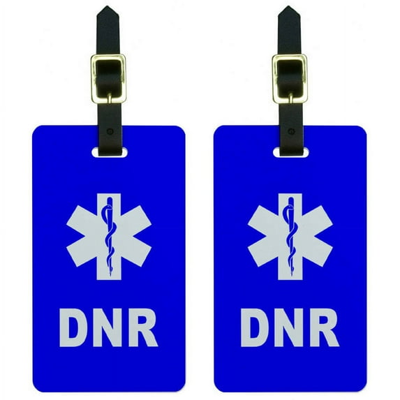 DNR Do Not Resuscitate Medical Emergency Star of Life Luggage Tags, Set ...