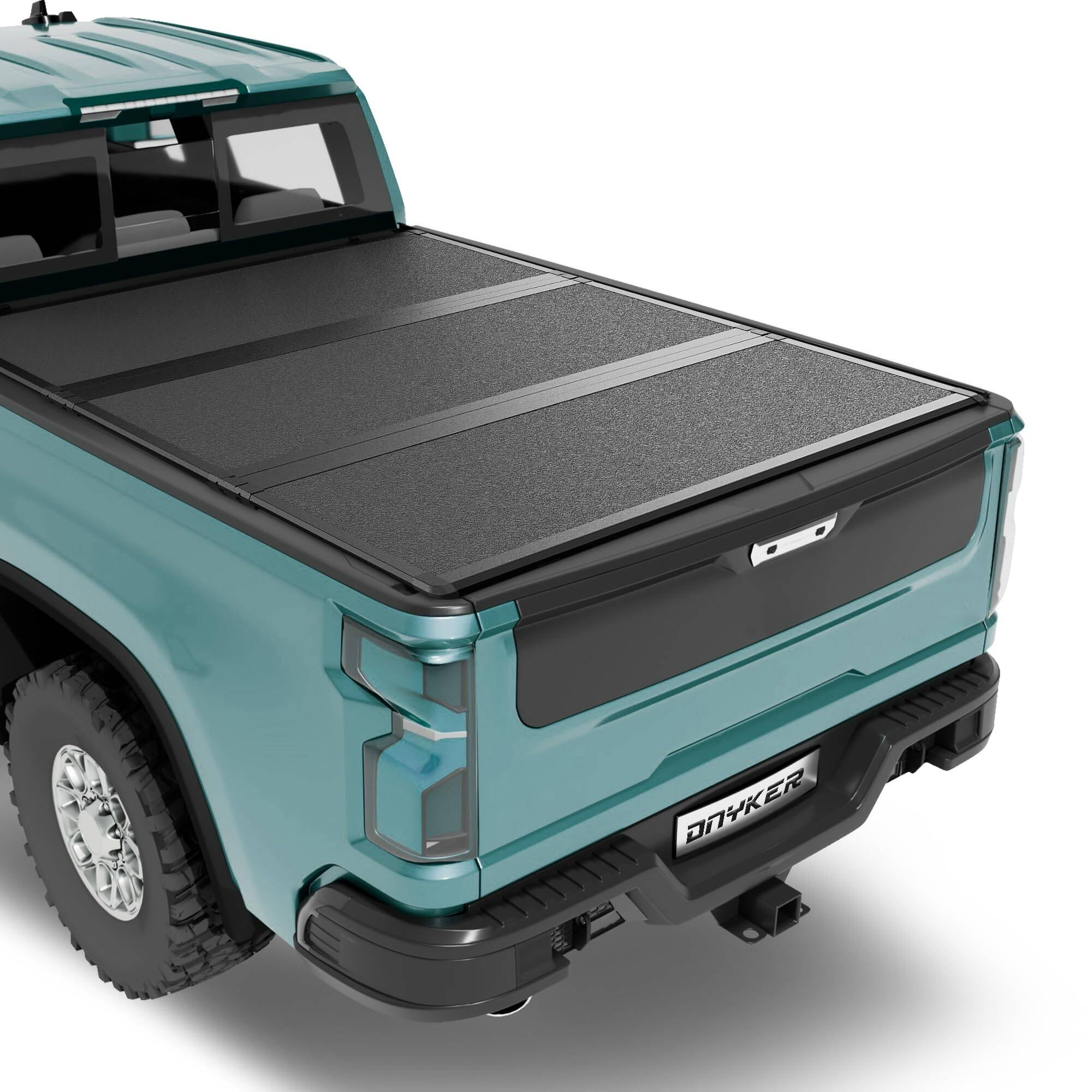 DNYKER Hard Tri Fold Truck Bed Tonneau Cover Compatible with Chevy ...