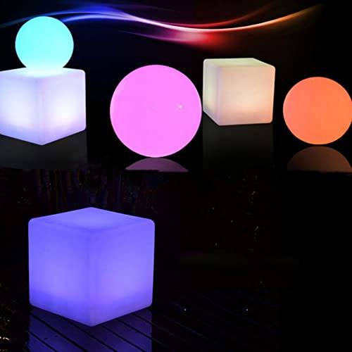 DNYSYSJ 12" LED Cube Chair Light 16 Colors Light Stool LED Square Stool ...