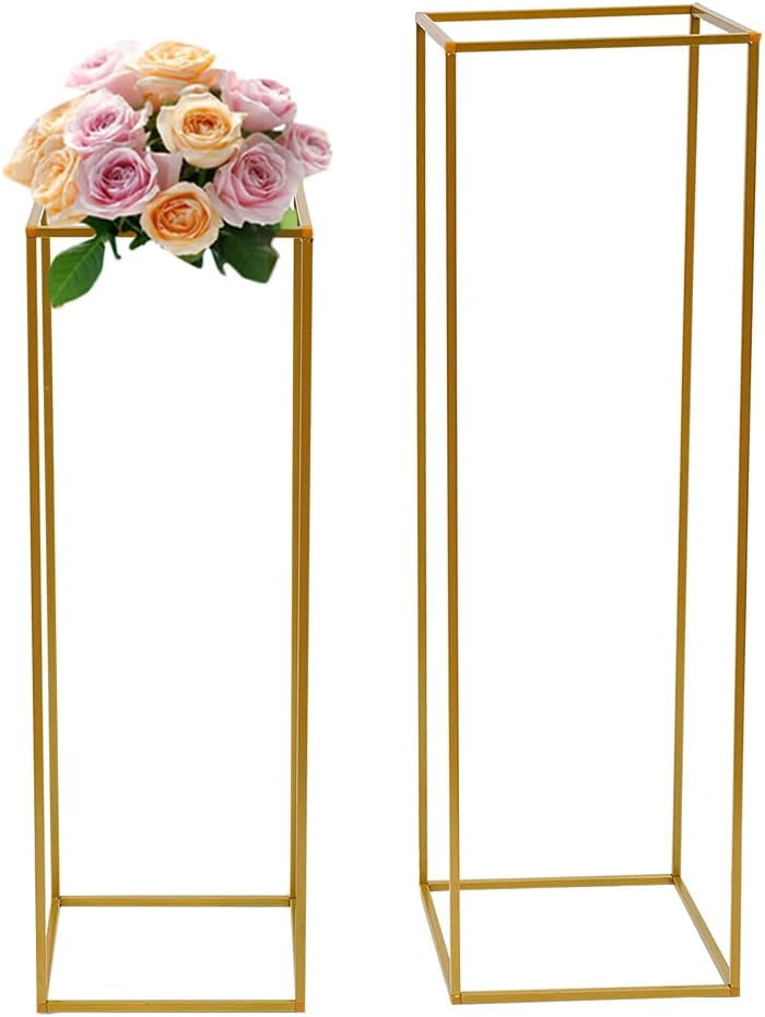 DNYSYSJ 2 Pack Wedding Flower Stand Metal Vase Column Stand 31.5in 39 ...