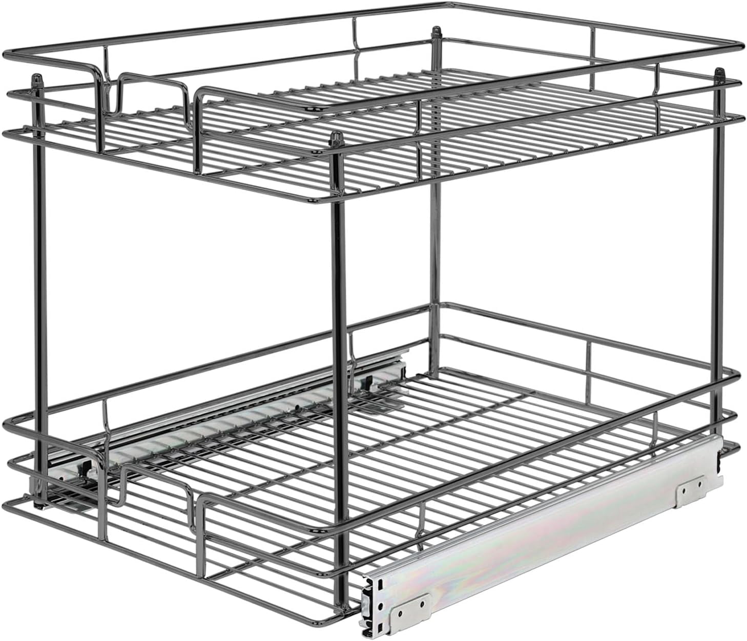 DNYSYSJ 2 Tier Pull-out Cabinet Organizer Rack, 21.5" D Slide Out ...