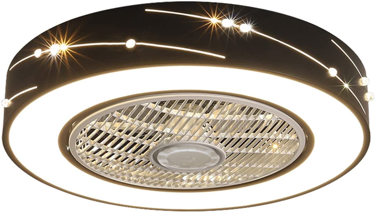 DNYSYSJ 22Inch Modern Ceiling Fan with Light,Round Invisible Semi Flush ...
