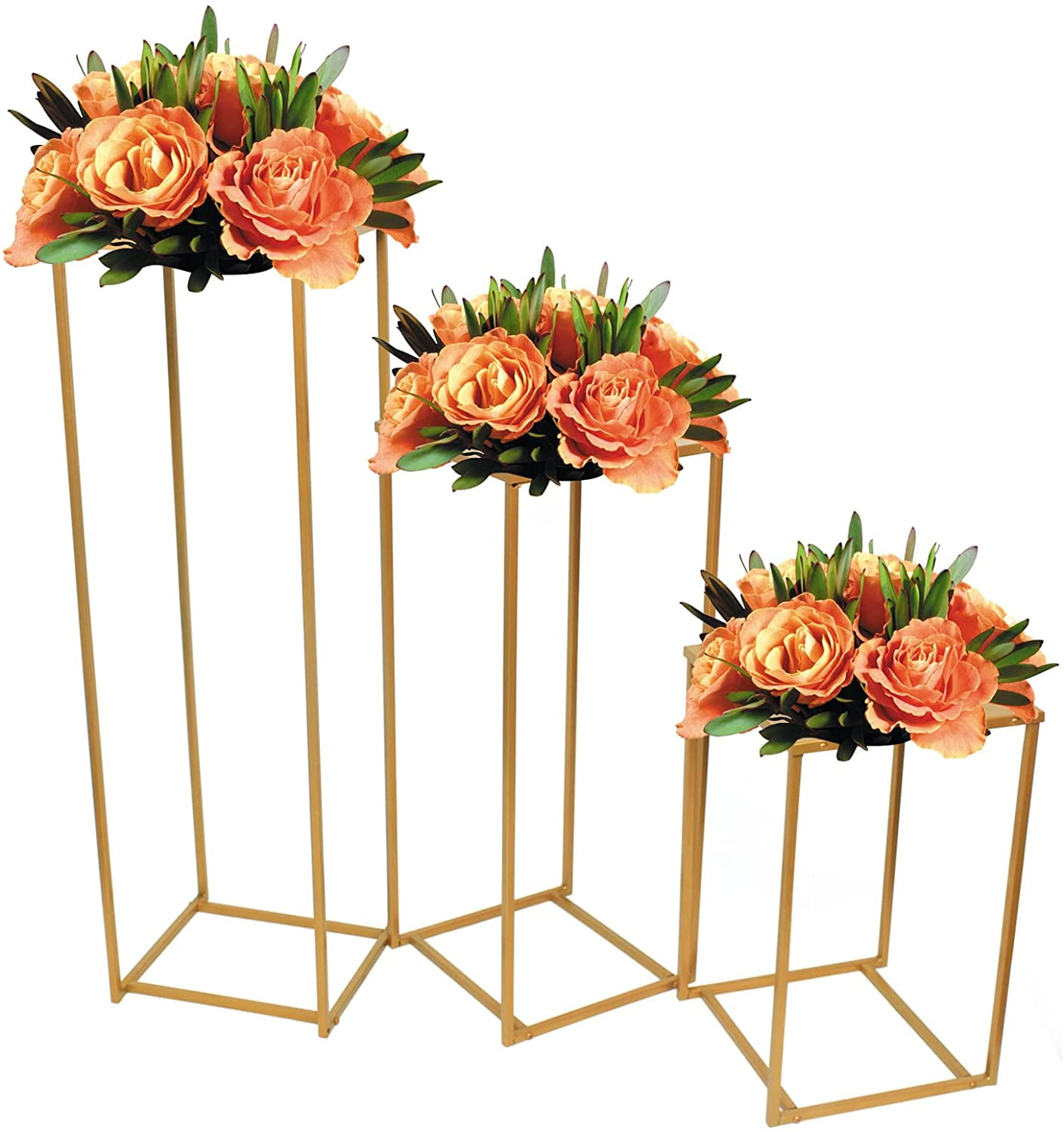 DNYSYSJ 3 Pack Wedding Flower Metal Vase Stand Geometric Table ...