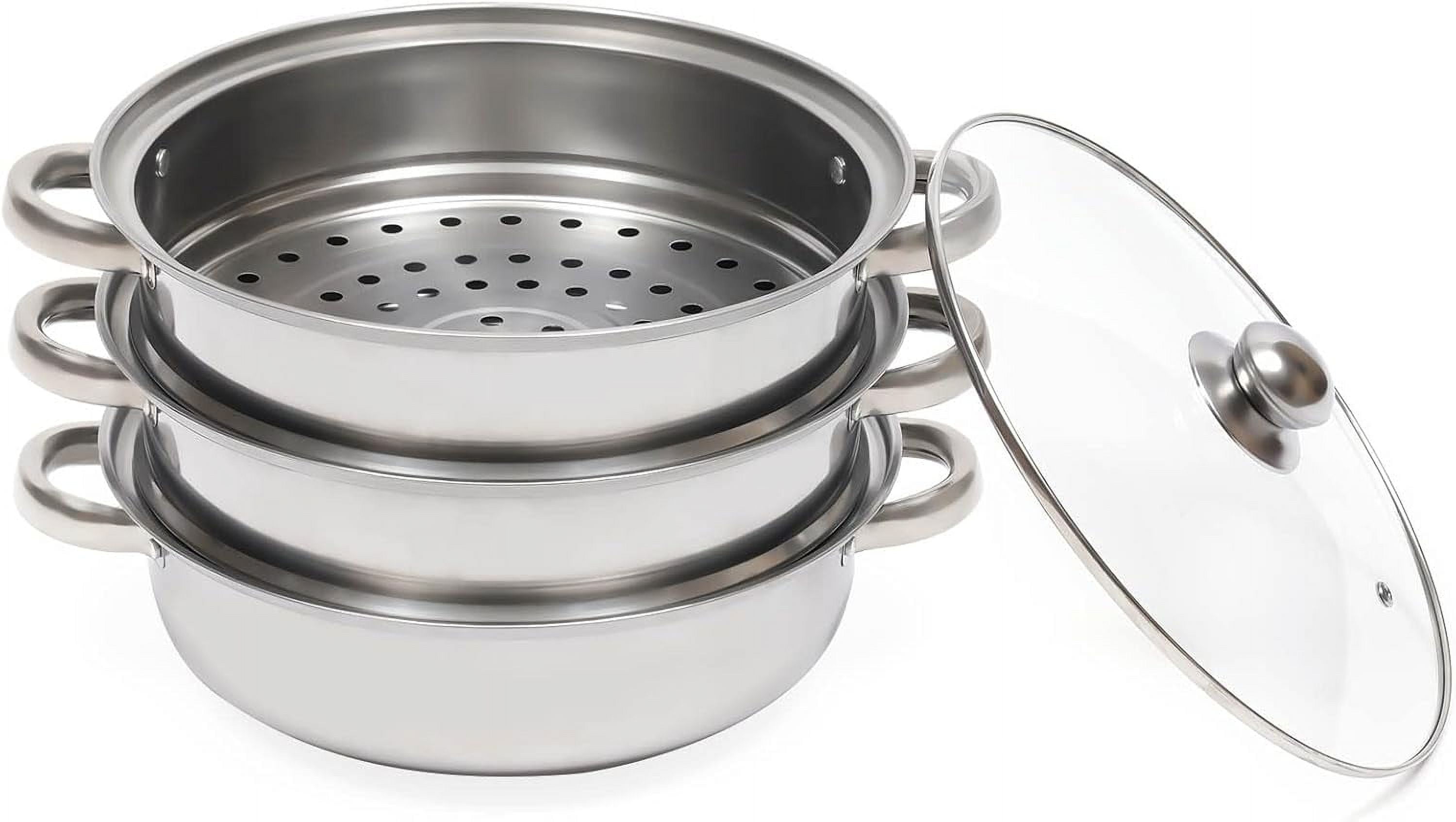 DNYSYSJ 3-Tier Food Cooker Steam Pot Set, Steamer Stainless Steel ...