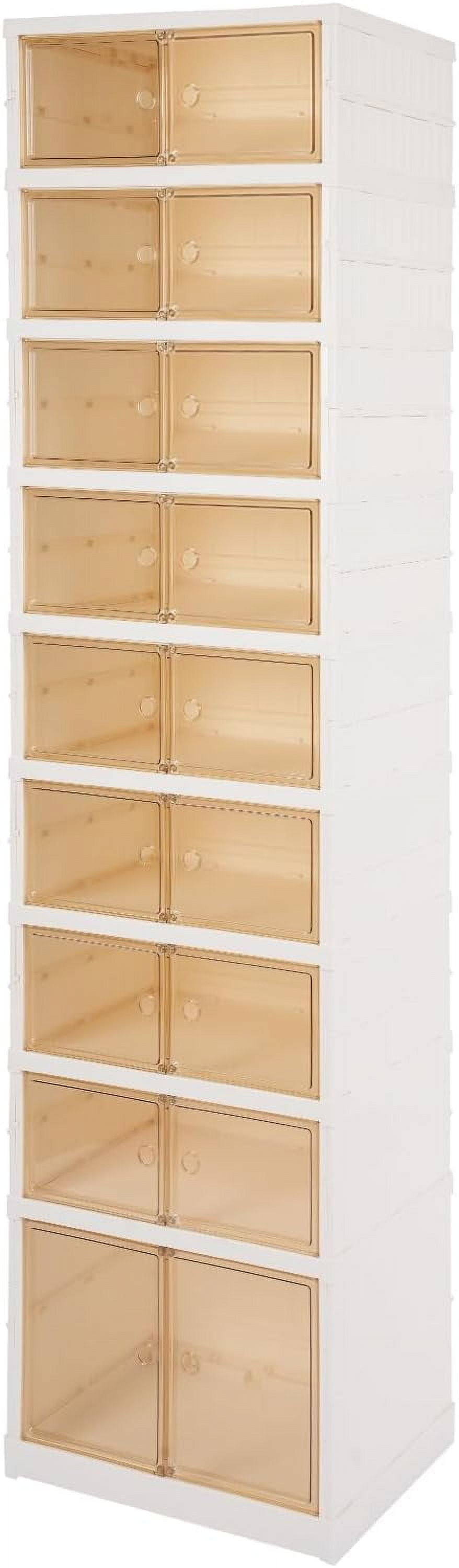 DNYSYSJ 9-Tier Foldable Shoe Rack Organizer for Closet, Plastic Shoe ...