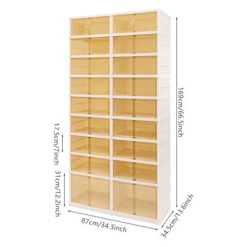 DNYSYSJ 9-Tier Foldable Shoe Rack Organizer for Closet, Plastic Shoe ...