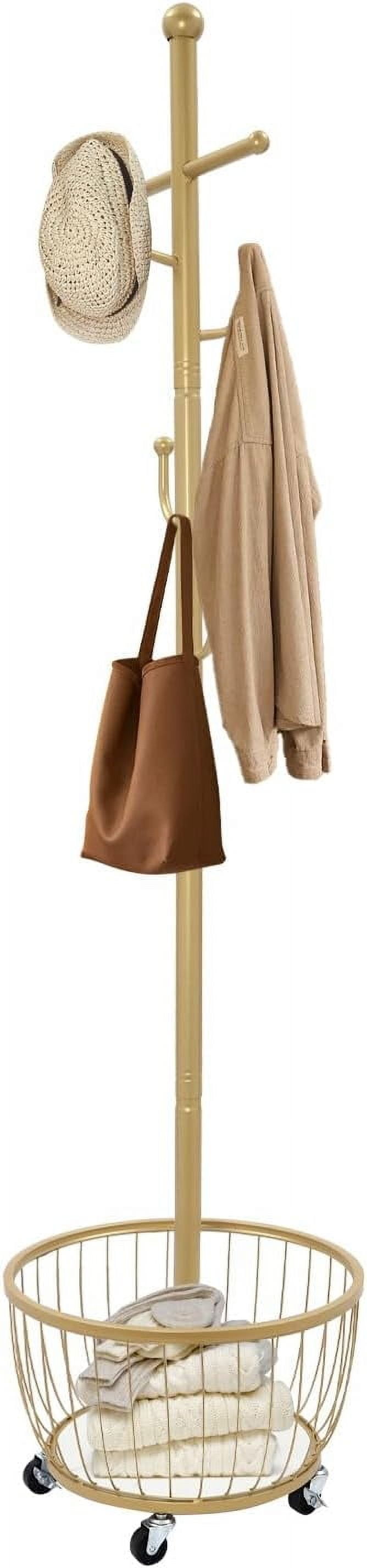 DNYSYSJ Coat Rack Freestanding, Entryway Coat Hanger Stand with Storage ...
