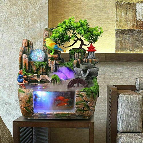 DNYSYSJ Desktop Fountain, Tabletop Rockery Waterfall Fountain Creative ...