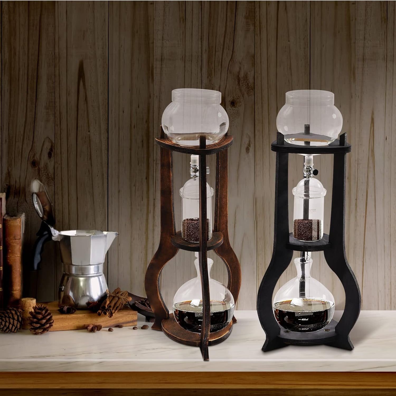 DNYSYSJ Iced Coffee Cold Brew Drip Tower 600ml Coffee Maker Ice Coffee ...