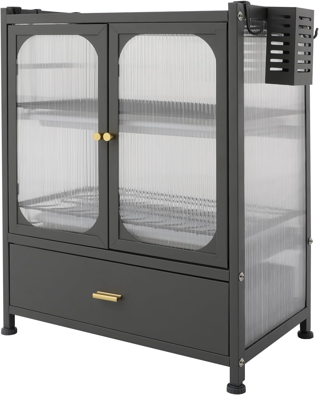 DNYSYSJ Kitchen Dish Cabinet with Drawers, Drainer, Dual Door Design ...