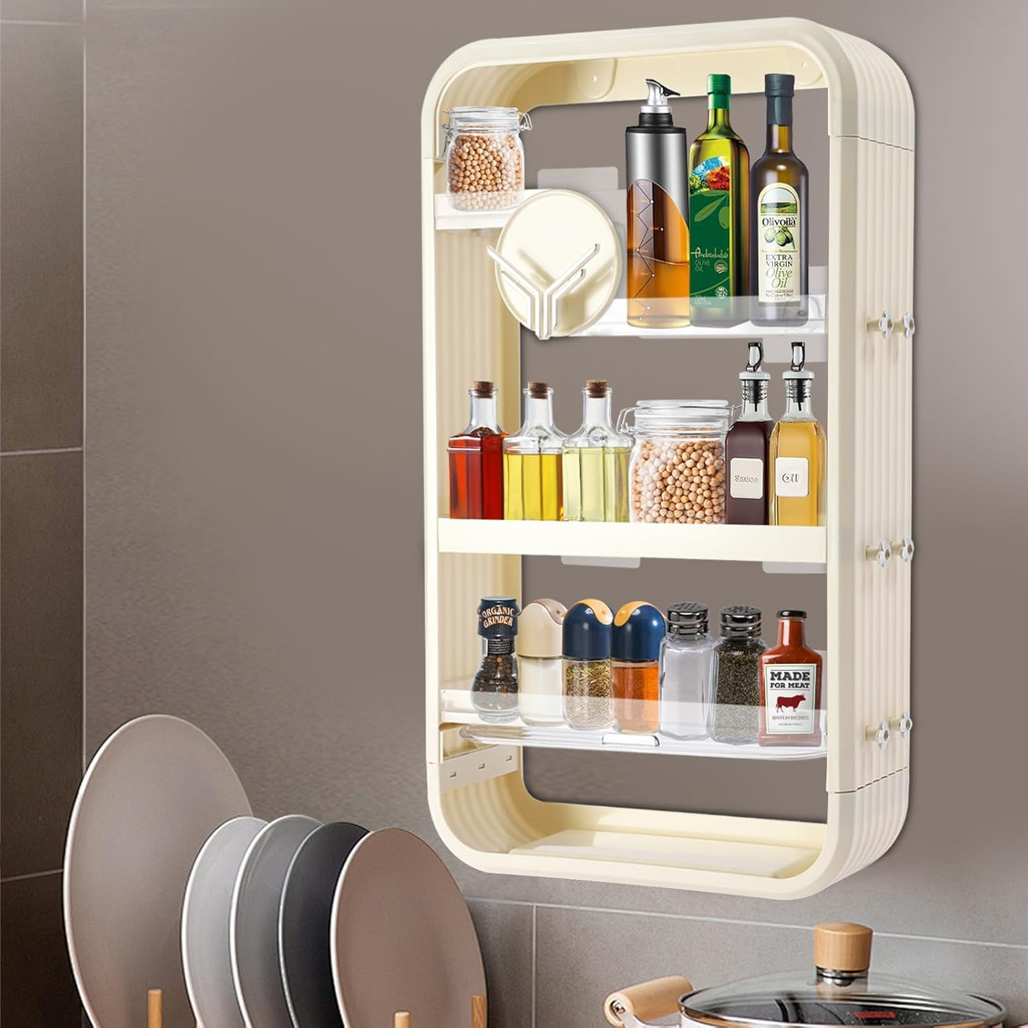 DNYSYSJ Makeup Storage Rack, 4-Tier Storage Rack, Wall Mounted Storage ...