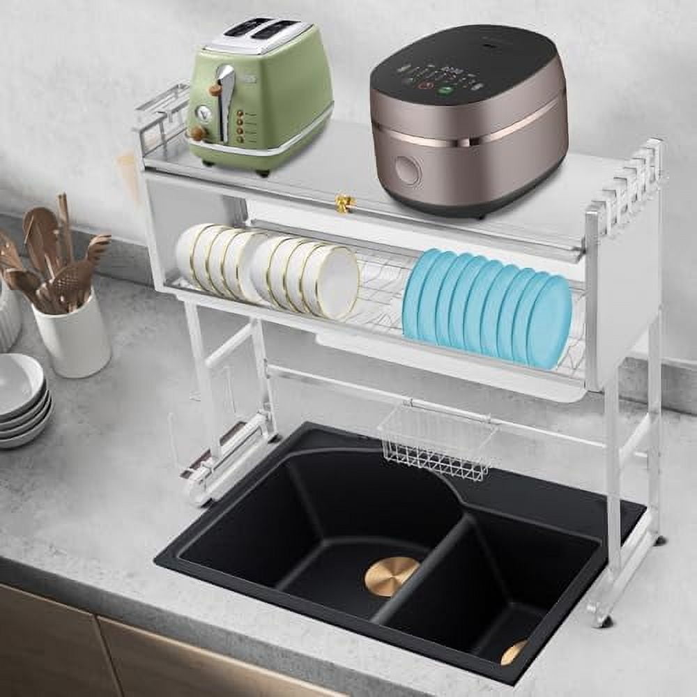 DNYSYSJ Over The Sink Dish Drying Rack Adjustable 304 Stainless Steel ...