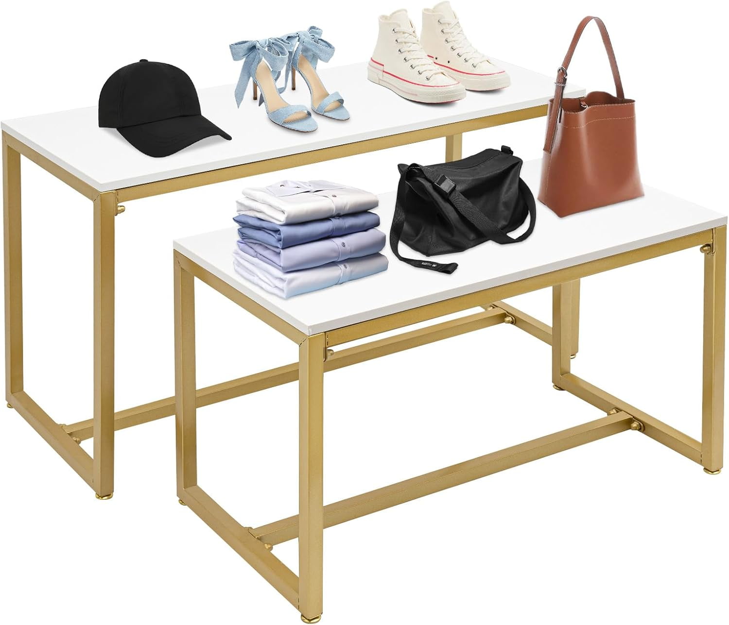 DNYSYSJ Shoe Handbag Display Stand Display Riser Shelf Modern Nesting ...