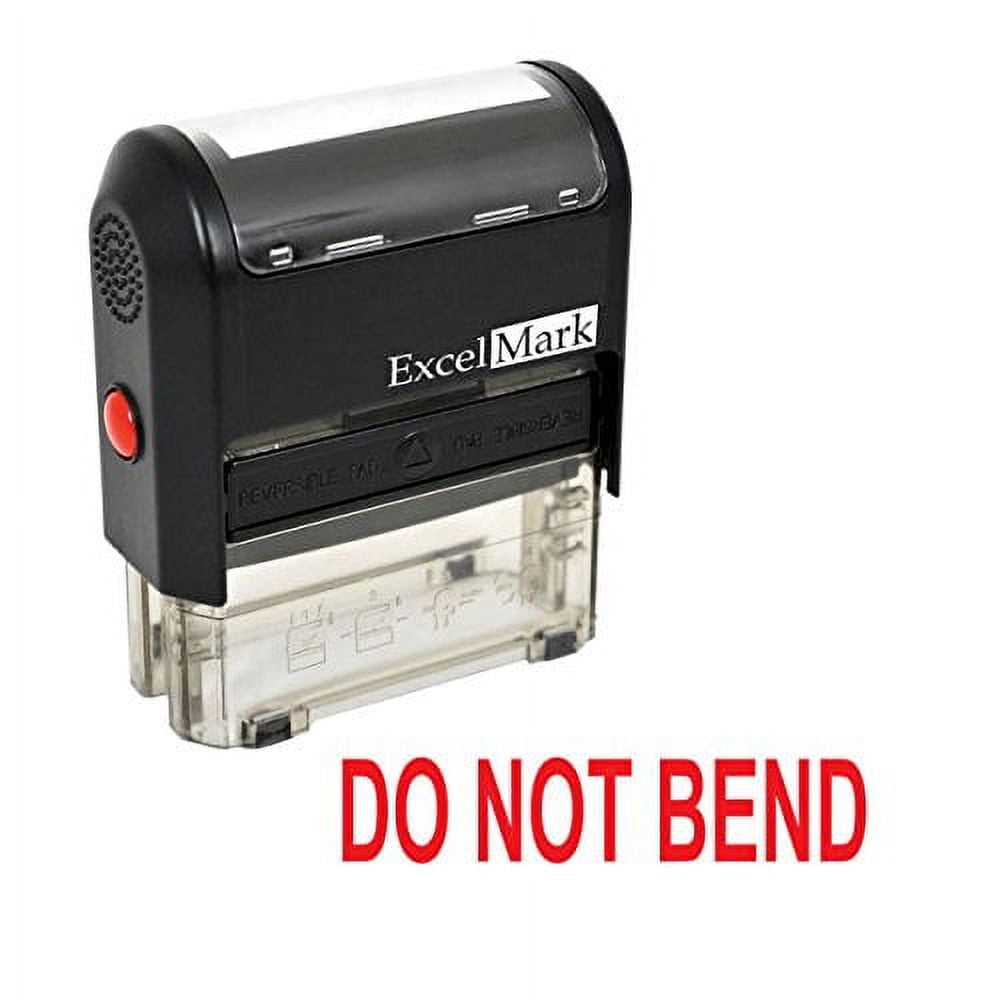 ExcelMark DO NOT BEND Self Inking Rubber Stamp, Red Ink, Reversible Pad ...