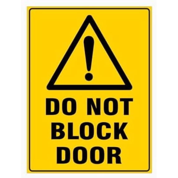 DO NOT BLOCK DOOR SIGN General Safetys Metal Tin Sign 8 x 12 inch ...