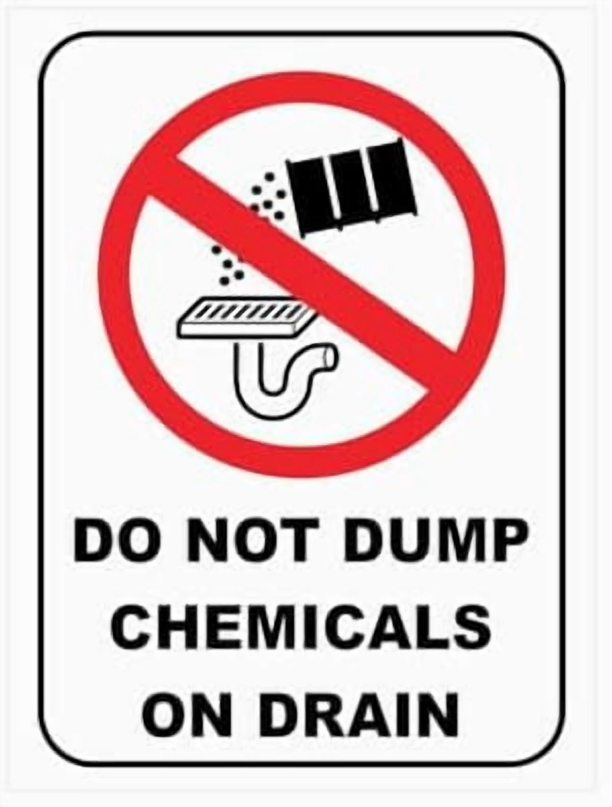 DO NOT DUMP CHEMICALS ON DRAIN SIGN Prohibition Signs Metal Tin Sign 8 ...
