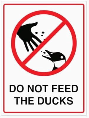 DO NOT FEED THE DUCKS SIGN Prohibition Signs Metal Tin Sign 8 x 12 inch ...