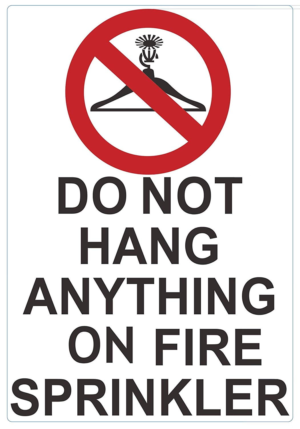 DO NOT Hang Anything ON FIRE Sprinkler Sign(White,Double Sided Tape ...