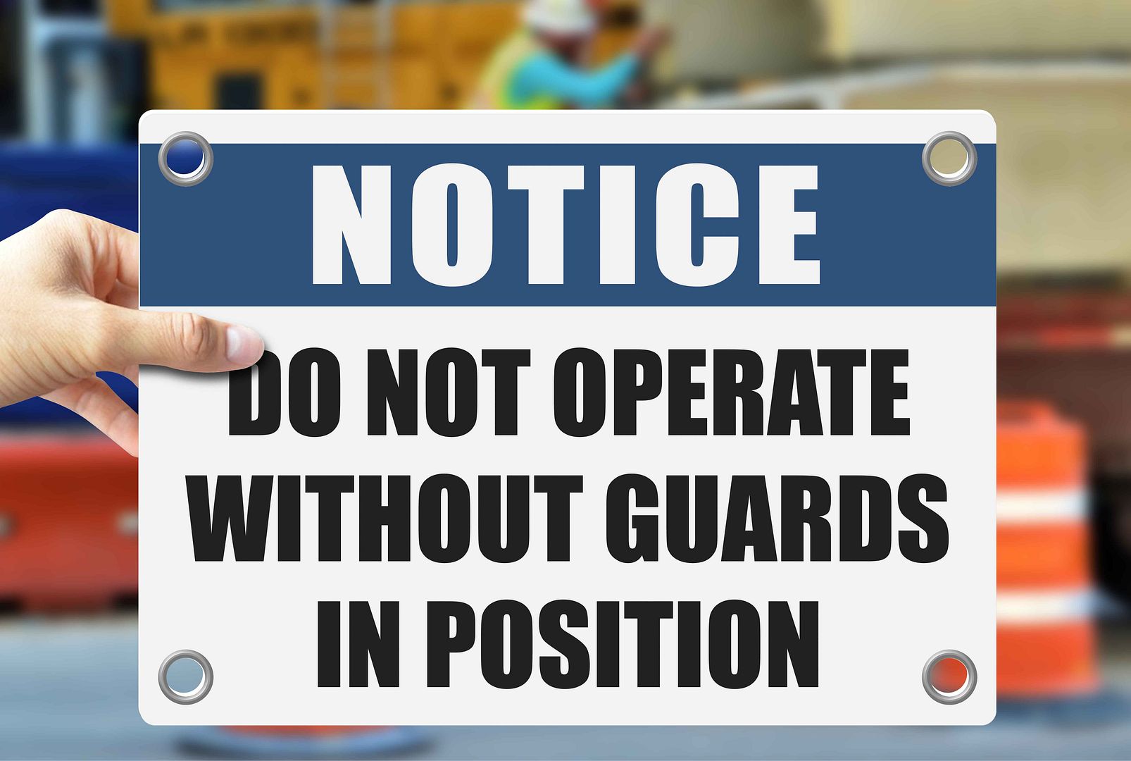 DO NOT OPERATE WITHOUT GUARDS IN POSITION | Warning Notice Caution ...