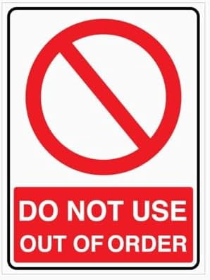 DO NOT OUT OF ORDER SIGN Statutory & Safetys Metal Tin Sign 8 x 12 inch ...