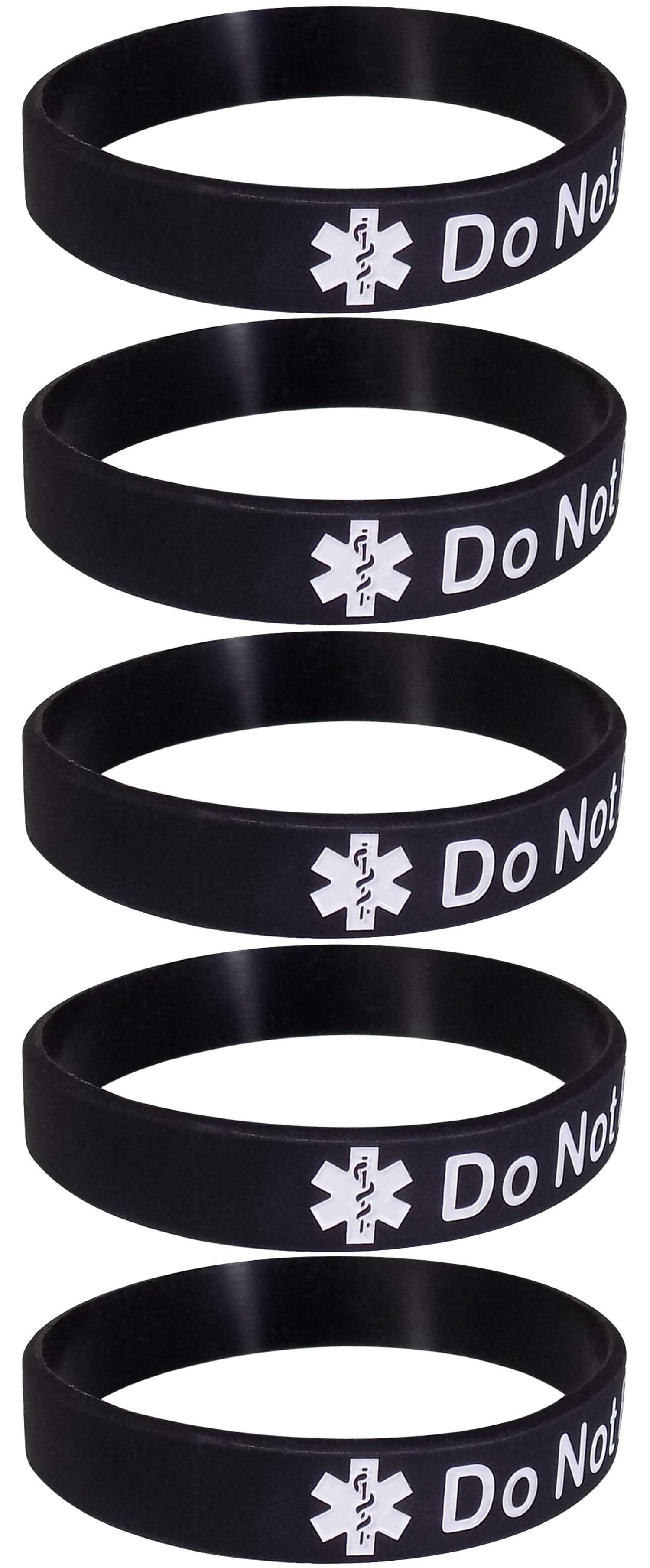 DO NOT RESUSCITATE Medical Alert ID Silicone Bracelet Wristbands ...