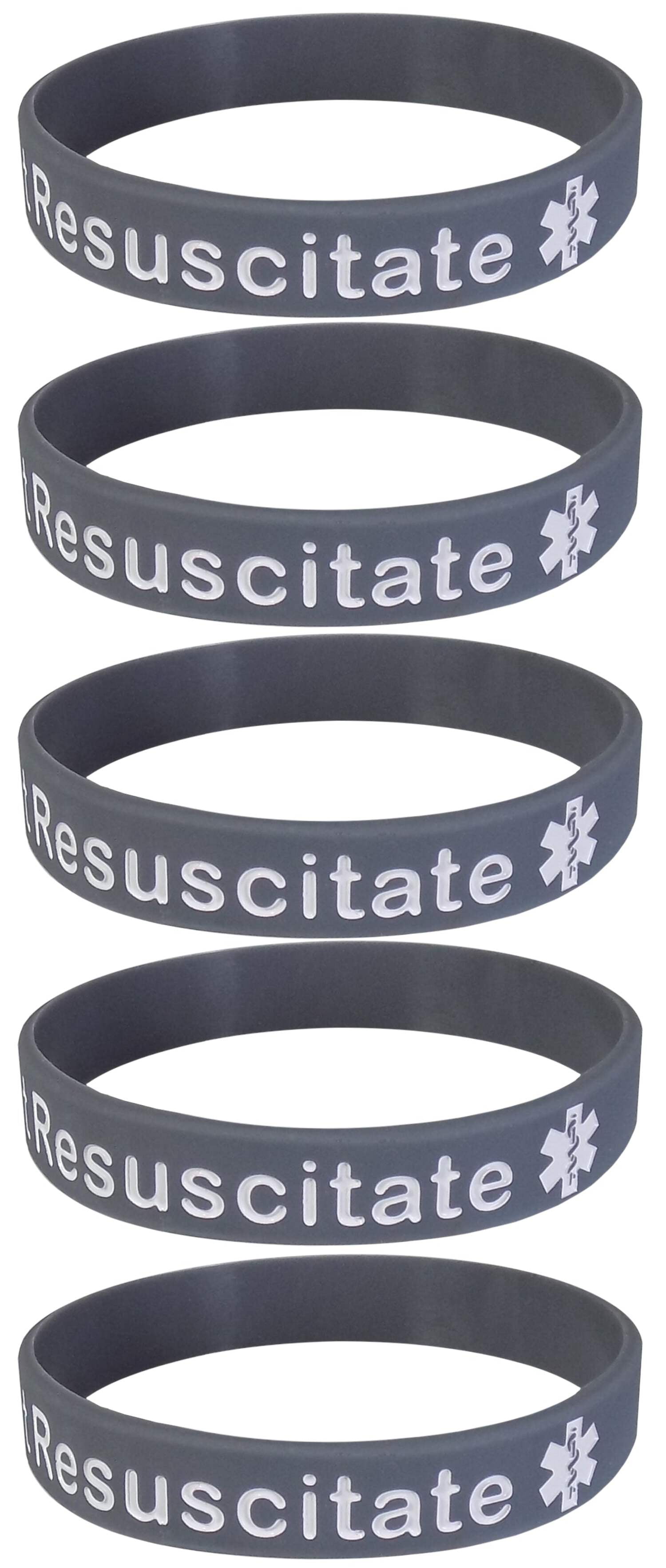 DO NOT RESUSCITATE Medical Alert ID Silicone Bracelet Wristbands ...