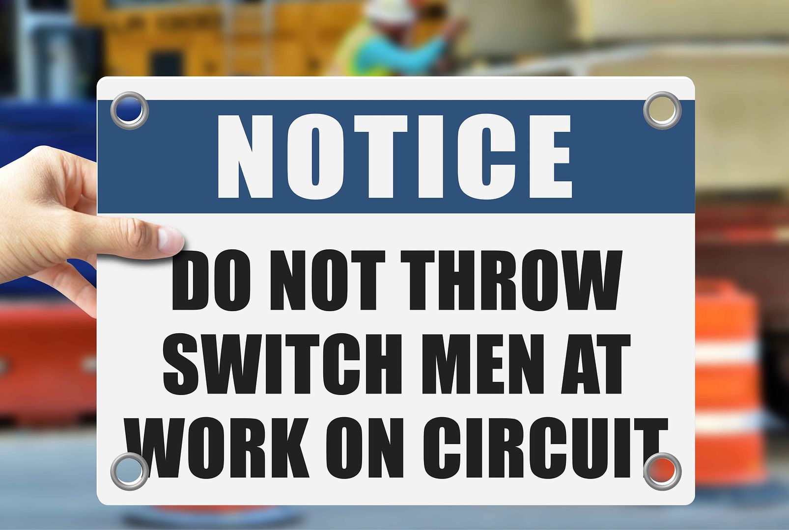 DO NOT THROW SWITCH MEN AT WORK ON CIRCUIT | Warning Notice Caution ...