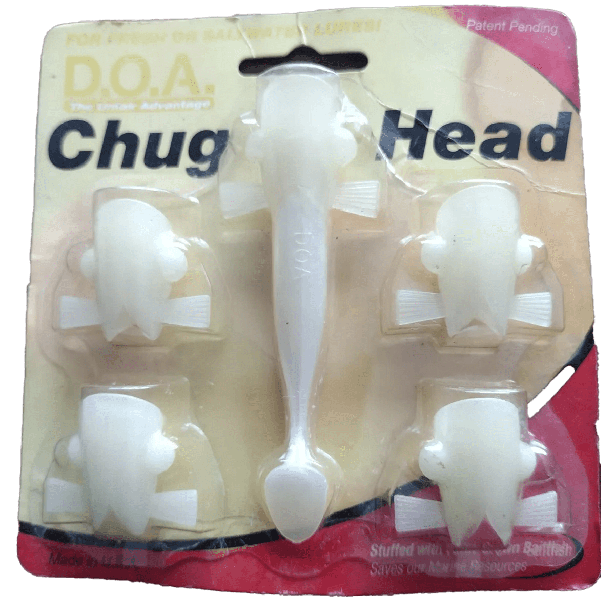 DOA D.O.A Chug Head White, 5 Pack Lures - Walmart.com