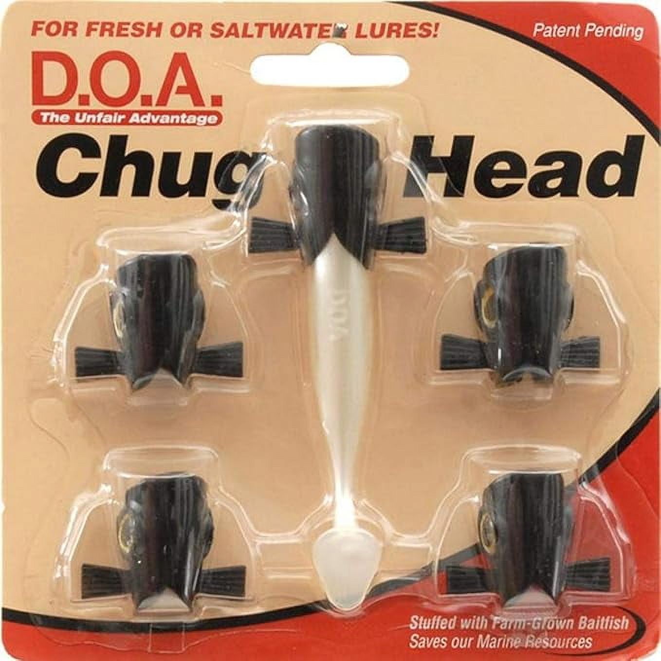 DOA D.O.A Chug Head Black, 5 Pack Lures - Walmart.com