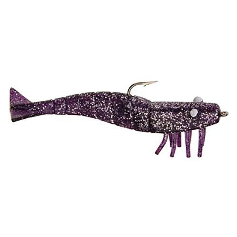DOA FSH3-3P-350 Shrimp Lure, 3" 1/4 oz, Purple/Chartreuse Tail 3/Pack ...