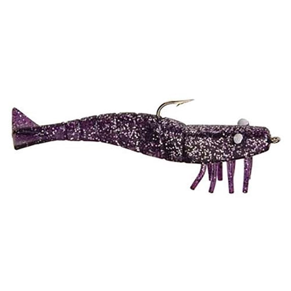 DOA FSH3-3P-350 Shrimp Lure, 3" 1/4 oz, Purple/Chartreuse Tail 3/Pack ...
