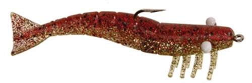 DOA FSH3-3P-408 Shrimp Lure 3" 1/4 oz Red/Gold Glitter 3 Per Pack ...