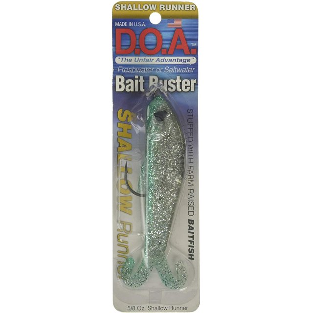 DOA Fishing Lure FBB4S-338 Shallow Bait Buster Lure 4" 5/8 oz Silver ...