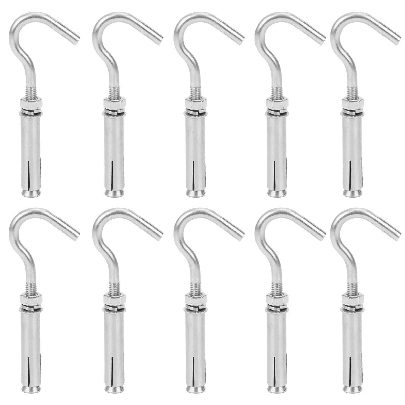DOACT 10Pcs M6 Expansion Screw Hook Stainless Steel Wall Concrete Brick ...